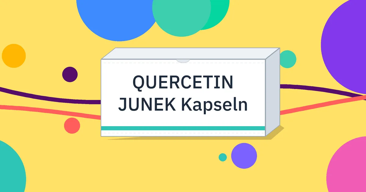 Symbolbild: Packung mit der Aufschrift QUERCETIN JUNEK Kapseln (PZN 06924231) – Verfügbarkeit und Bezug in Apotheken in Frankfurt am Main