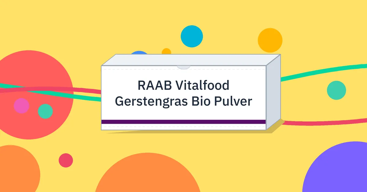 Symbolbild: Packung mit der Aufschrift RAAB Vitalfood Gerstengras Bio Pulver (PZN 19304464) – Verfügbarkeit und Bezug in Apotheken in Frankfurt am Main