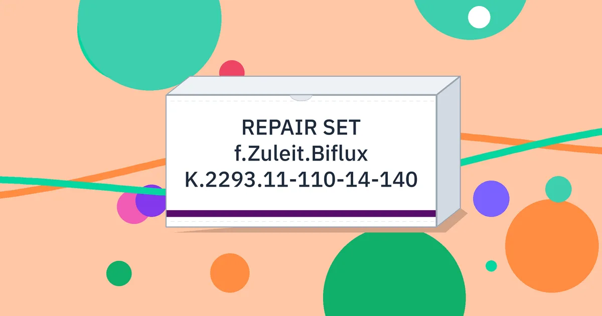 Symbolbild: Packung mit der Aufschrift REPAIR SET f.Zuleit.Biflux K.2293.11-110-14-140 (PZN 09398470) – Verfügbarkeit und Bezug in Apotheken in Frankfurt am Main