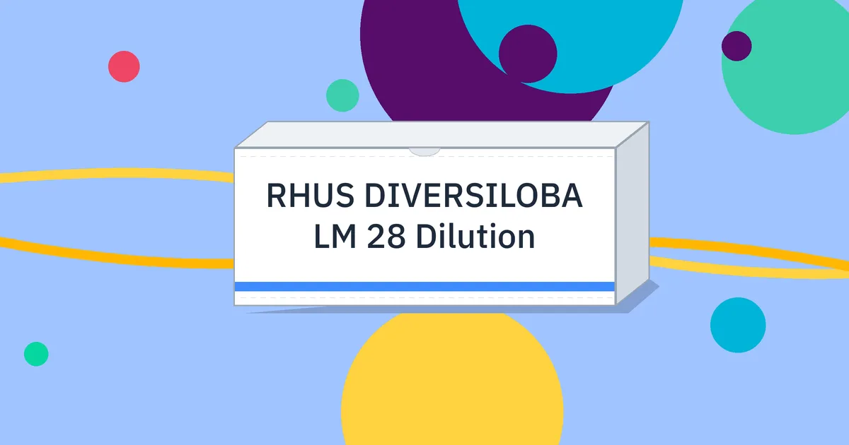 Symbolbild: Packung mit der Aufschrift RHUS DIVERSILOBA LM 28 Dilution (PZN 13052464) – Verfügbarkeit und Bezug in Apotheken in Frankfurt am Main