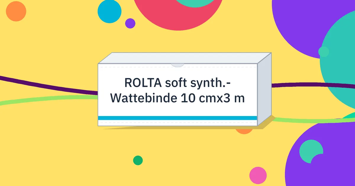 Symbolbild: Packung mit der Aufschrift ROLTA soft synth.-Wattebinde 10 cmx3 m (PZN 18778421) – Verfügbarkeit und Bezug in Apotheken in Frankfurt am Main