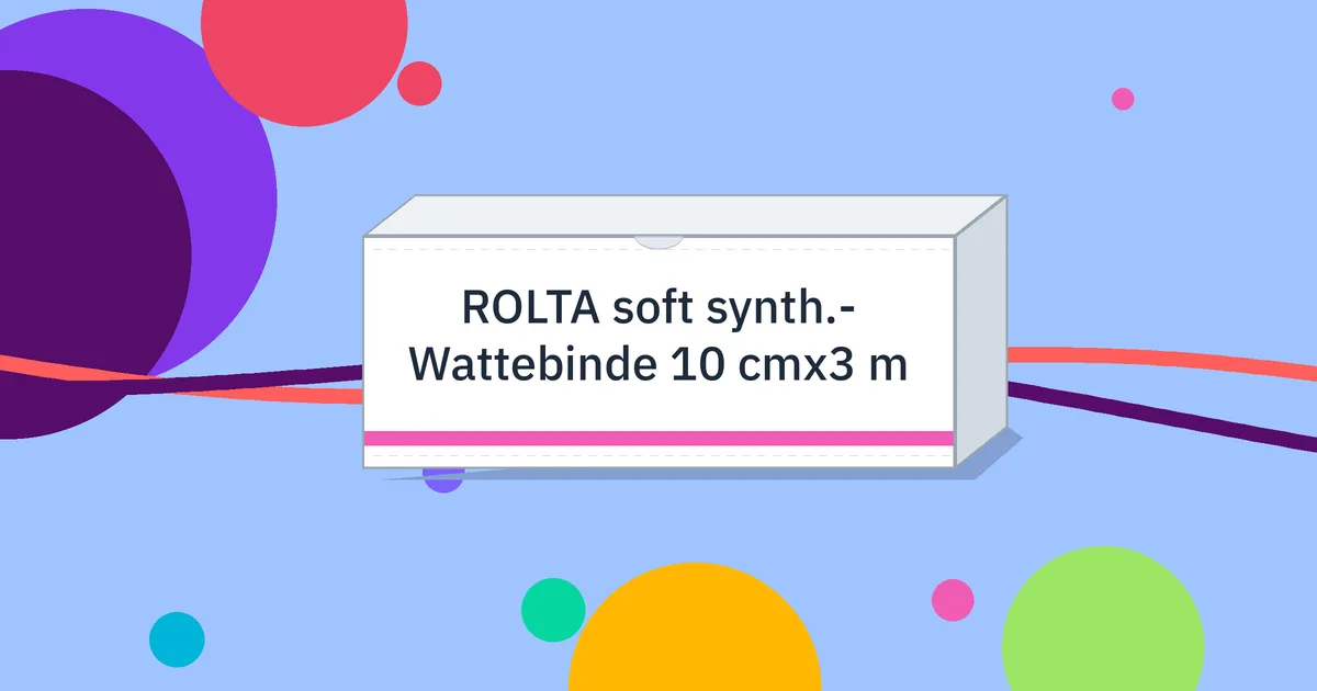 Symbolbild: Packung mit der Aufschrift ROLTA soft synth.-Wattebinde 10 cmx3 m (PZN 19785966) – Verfügbarkeit und Bezug in Apotheken in Frankfurt am Main