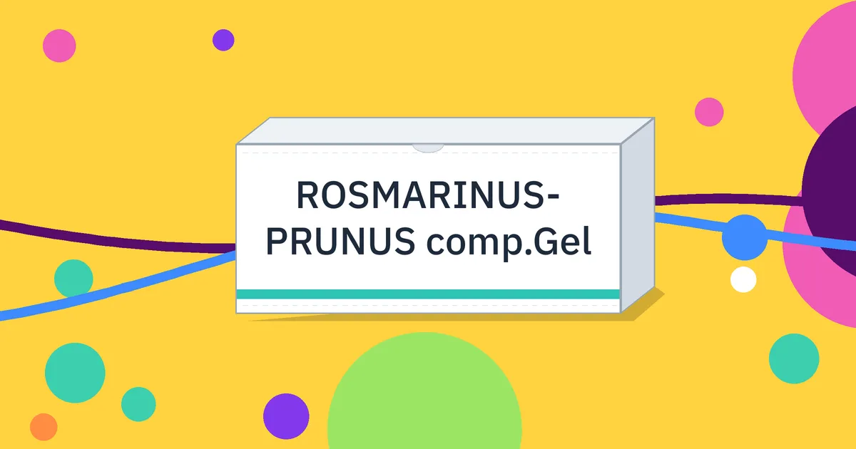 Symbolbild: Packung mit der Aufschrift ROSMARINUS-PRUNUS comp.Gel (PZN 02198526) – Verfügbarkeit und Bezug in Apotheken in Frankfurt am Main