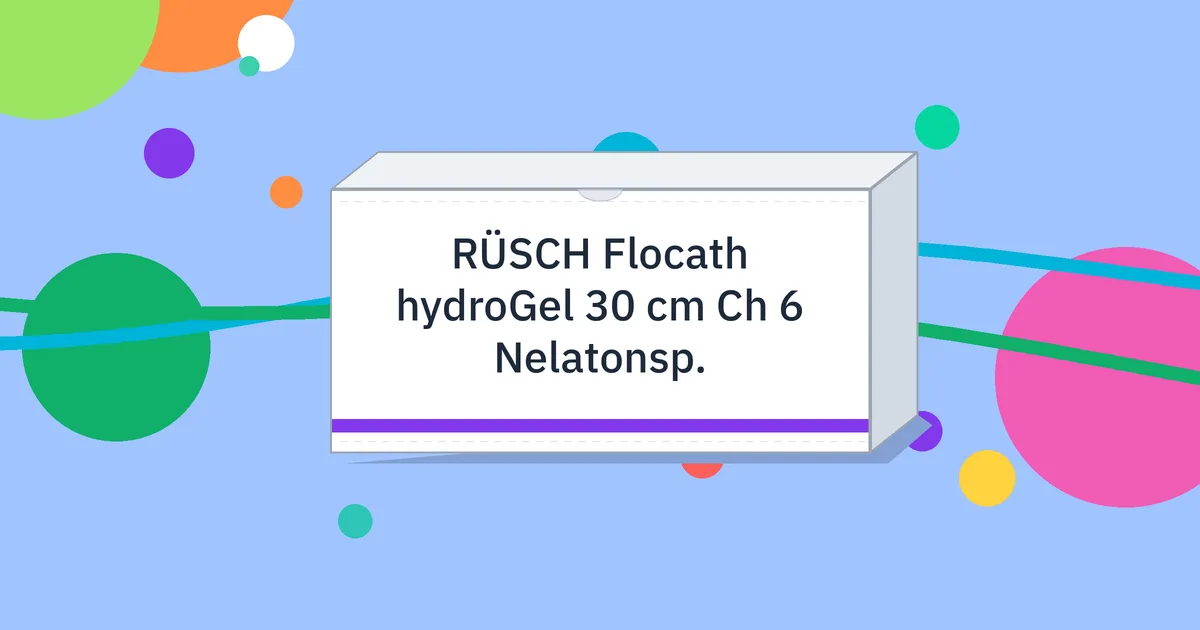 Symbolbild: Packung mit der Aufschrift RÜSCH Flocath hydroGel 30 cm Ch 6 Nelatonsp. (PZN 02704975) – Verfügbarkeit und Bezug in Apotheken in Frankfurt am Main