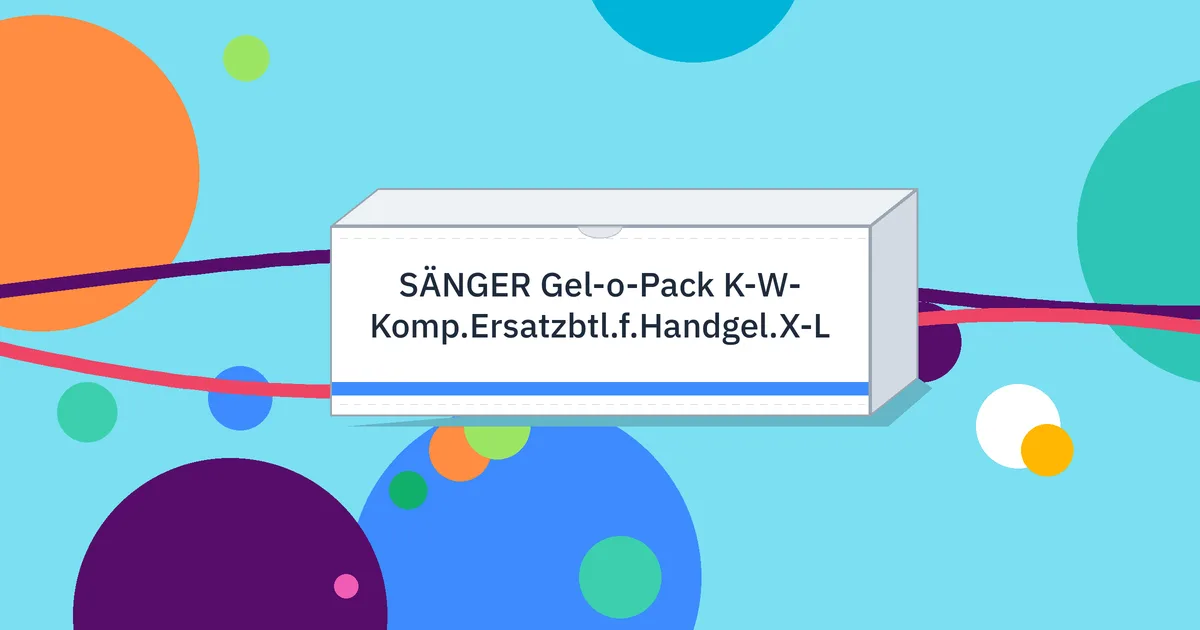 Symbolbild: Packung mit der Aufschrift SÄNGER Gel-o-Pack K-W-Komp.Ersatzbtl.f.Handgel.X-L (PZN 05496595) – Verfügbarkeit und Bezug in Apotheken in Frankfurt am Main