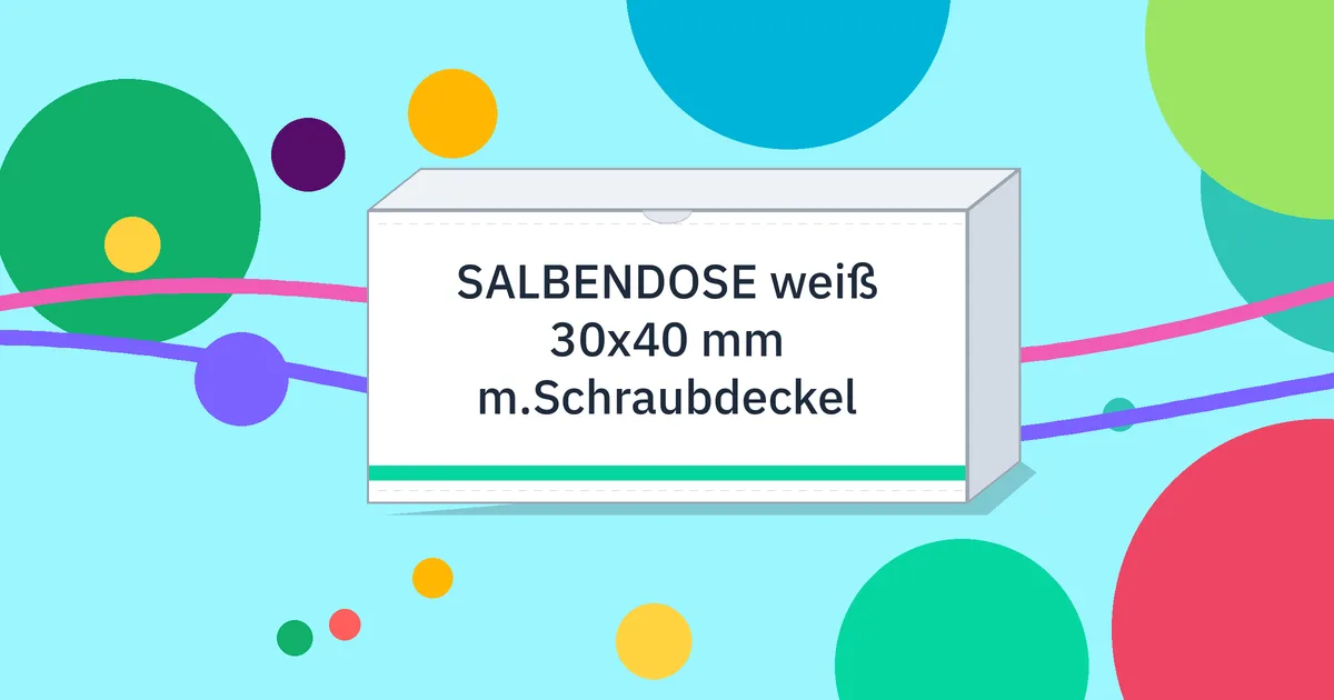 Symbolbild: Packung mit der Aufschrift SALBENDOSE weiß 30x40 mm m.Schraubdeckel (PZN 10402171) – Verfügbarkeit und Bezug in Apotheken in Frankfurt am Main
