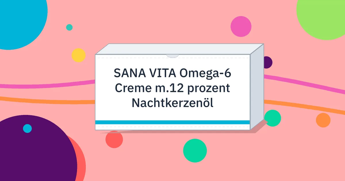 Symbolbild: Packung mit der Aufschrift SANA VITA Omega-6 Creme m.12 prozent Nachtkerzenöl (PZN 00256834) – Verfügbarkeit und Bezug in Apotheken in Frankfurt am Main