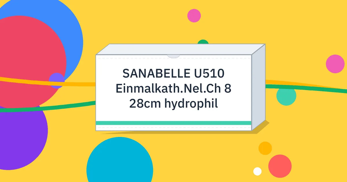 Symbolbild: Packung mit der Aufschrift SANABELLE U510 Einmalkath.Nel.Ch 8 28cm hydrophil (PZN 15269618) – Verfügbarkeit und Bezug in Apotheken in Frankfurt am Main