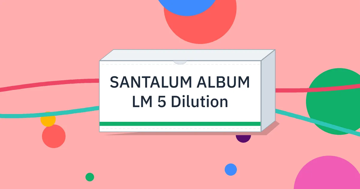 Symbolbild: Packung mit der Aufschrift SANTALUM ALBUM LM 5 Dilution (PZN 13684218) – Verfügbarkeit und Bezug in Apotheken in Frankfurt am Main