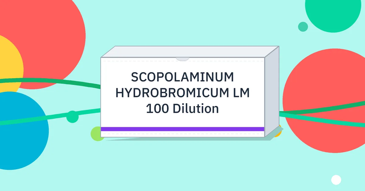 Symbolbild: Packung mit der Aufschrift SCOPOLAMINUM HYDROBROMICUM LM 100 Dilution (PZN 13691655) – Verfügbarkeit und Bezug in Apotheken in Frankfurt am Main