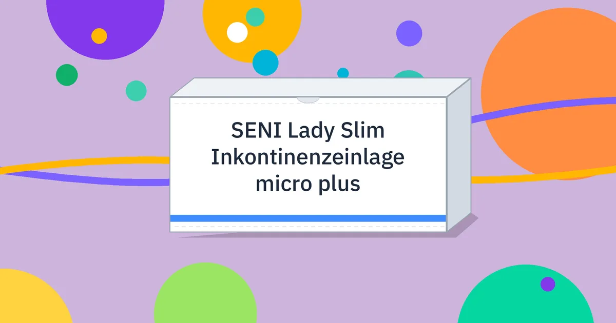 Symbolbild: Packung mit der Aufschrift SENI Lady Slim Inkontinenzeinlage micro plus (PZN 18011168) – Verfügbarkeit und Bezug in Apotheken in Frankfurt am Main