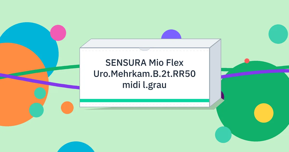 Symbolbild: Packung mit der Aufschrift SENSURA Mio Flex Uro.Mehrkam.B.2t.RR50 midi l.grau (PZN 10202472) – Verfügbarkeit und Bezug in Apotheken in Frankfurt am Main