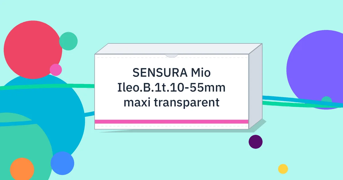 Symbolbild: Packung mit der Aufschrift SENSURA Mio Ileo.B.1t.10-55mm maxi transparent (PZN 10201863) – Verfügbarkeit und Bezug in Apotheken in Frankfurt am Main