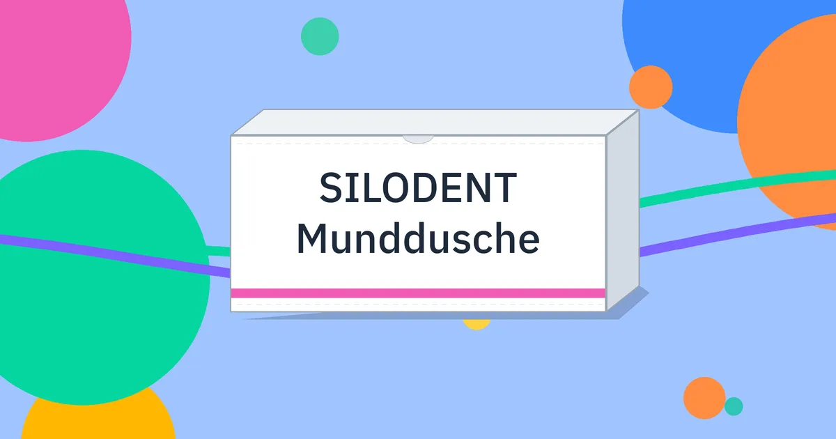 Symbolbild: Packung mit der Aufschrift SILODENT Munddusche (PZN 16667781) – Verfügbarkeit und Bezug in Apotheken in Frankfurt am Main