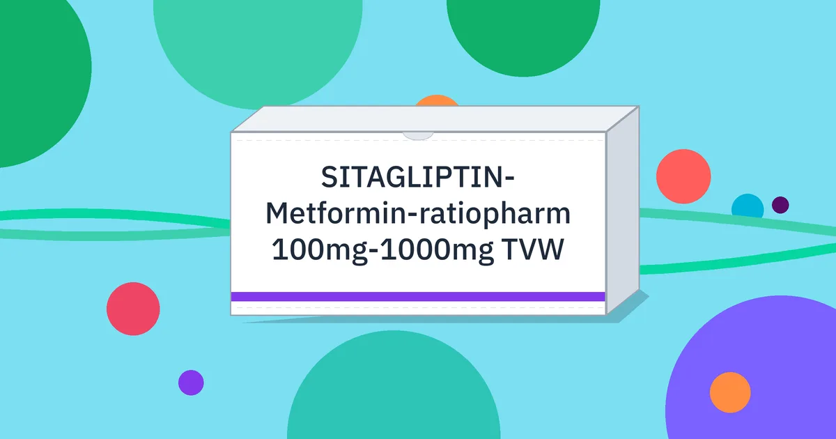 Symbolbild: Packung mit der Aufschrift SITAGLIPTIN-Metformin-ratiopharm 100mg-1000mg TVW (PZN 17574283) – Verfügbarkeit und Bezug in Apotheken in Frankfurt am Main