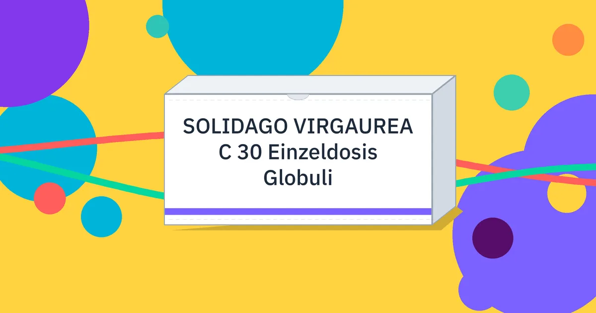Symbolbild: Packung mit der Aufschrift SOLIDAGO VIRGAUREA C 30 Einzeldosis Globuli (PZN 02694975) – Verfügbarkeit und Bezug in Apotheken in Frankfurt am Main