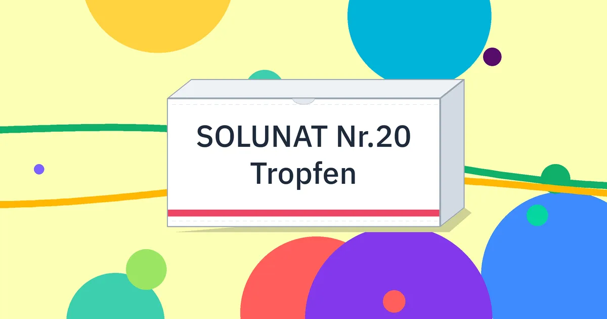 Symbolbild: Packung mit der Aufschrift SOLUNAT Nr.20 Tropfen (PZN 02943504) – Verfügbarkeit und Bezug in Apotheken in Frankfurt am Main