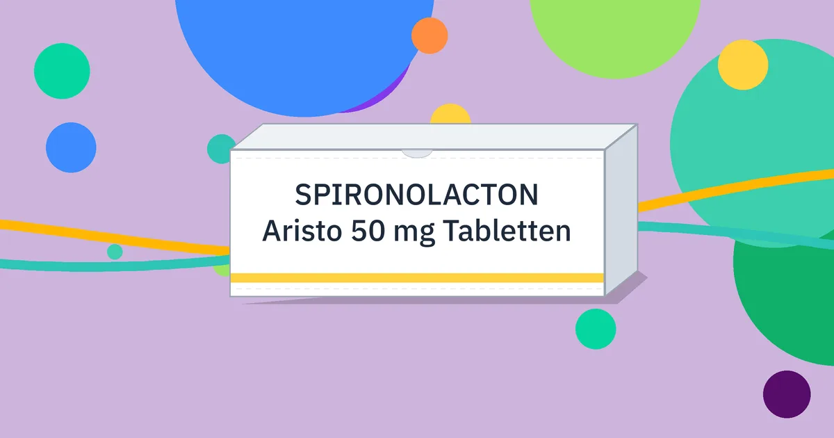 Symbolbild: Packung mit der Aufschrift SPIRONOLACTON Aristo 50 mg Tabletten (PZN 06434403) – Verfügbarkeit und Bezug in Apotheken in Frankfurt am Main