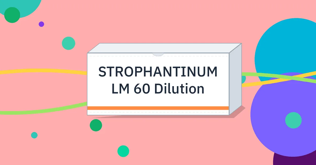 Symbolbild: Packung mit der Aufschrift STROPHANTINUM LM 60 Dilution (PZN 13685063) – Verfügbarkeit und Bezug in Apotheken in Frankfurt am Main