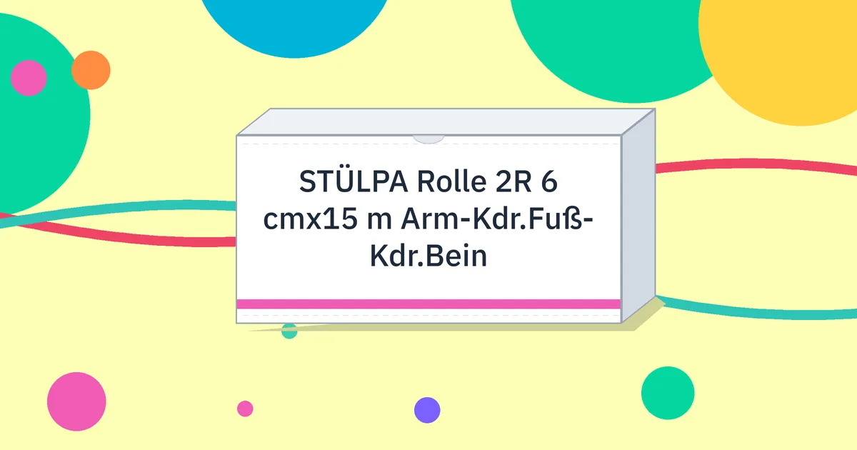 Symbolbild: Packung mit der Aufschrift STÜLPA Rolle 2R 6 cmx15 m Arm-Kdr.Fuß-Kdr.Bein (PZN 13745718) – Verfügbarkeit und Bezug in Apotheken in Frankfurt am Main