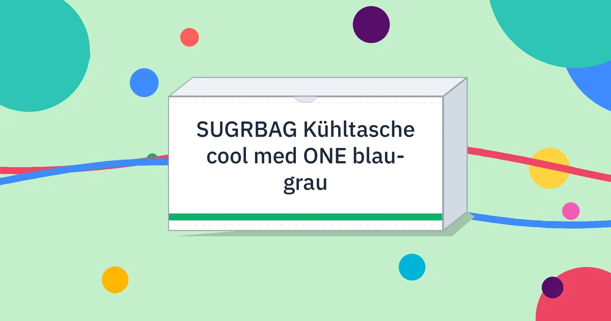 Symbolbild: Packung mit der Aufschrift SUGRBAG Kühltasche cool med ONE blau-grau (PZN 13346970) – Verfügbarkeit und Bezug in Apotheken in Frankfurt am Main