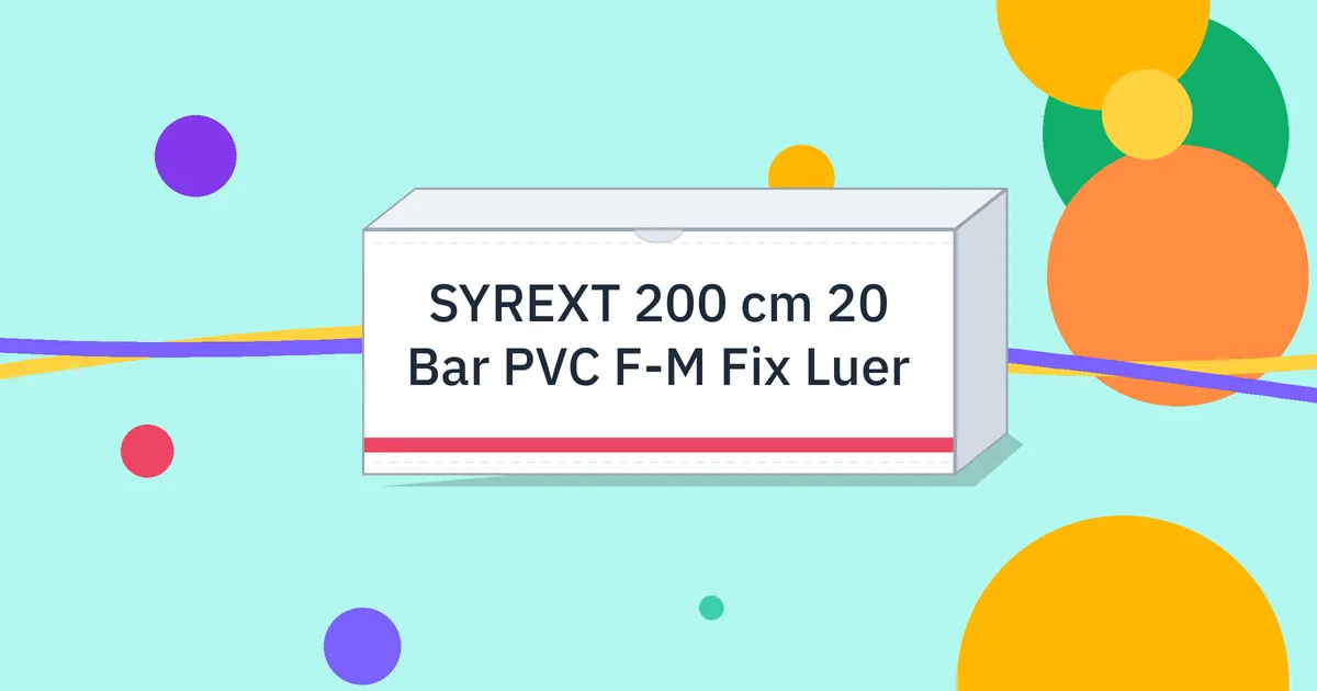 Symbolbild: Packung mit der Aufschrift SYREXT 200 cm 20 Bar PVC F-M Fix Luer (PZN 17898181) – Verfügbarkeit und Bezug in Apotheken in Frankfurt am Main