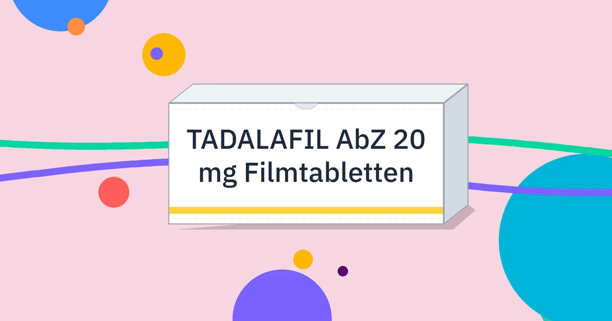 Symbolbild: Packung mit der Aufschrift TADALAFIL AbZ 20 mg Filmtabletten (PZN 13168818) – Verfügbarkeit und Bezug in Apotheken in Frankfurt am Main