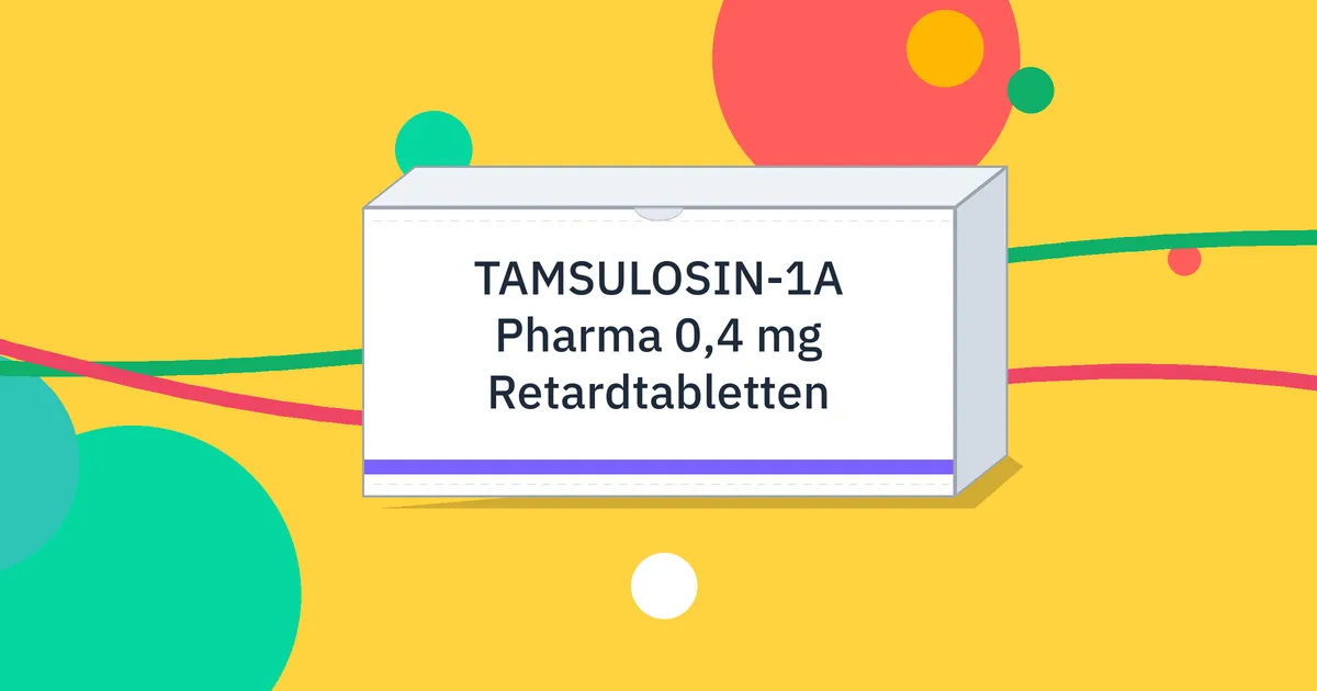 Symbolbild: Packung mit der Aufschrift TAMSULOSIN-1A Pharma 0,4 mg Retardtabletten (PZN 09322739) – Verfügbarkeit und Bezug in Apotheken in Frankfurt am Main