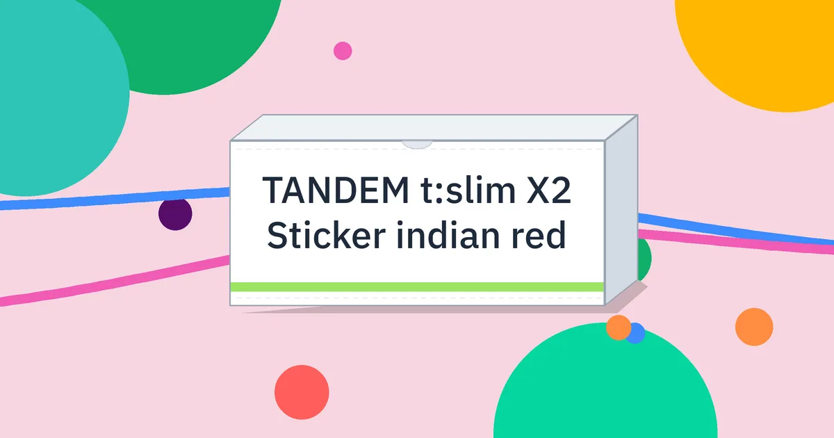 Symbolbild: Packung mit der Aufschrift TANDEM t:slim X2 Sticker indian red (PZN 19862796) – Verfügbarkeit und Bezug in Apotheken in Frankfurt am Main