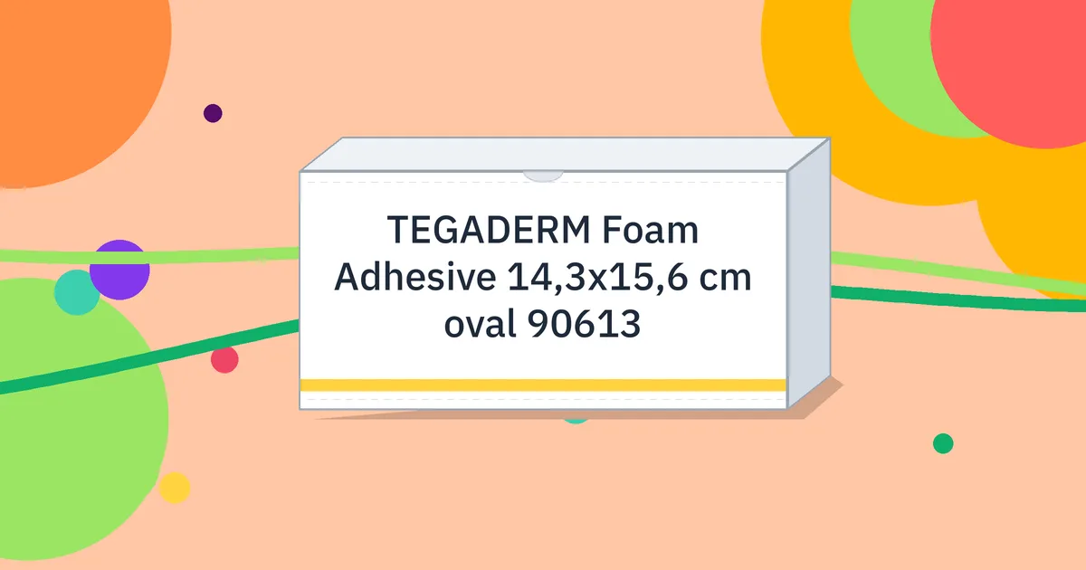 Symbolbild: Packung mit der Aufschrift TEGADERM Foam Adhesive 14,3x15,6 cm oval 90613 (PZN 11114907) – Verfügbarkeit und Bezug in Apotheken in Frankfurt am Main