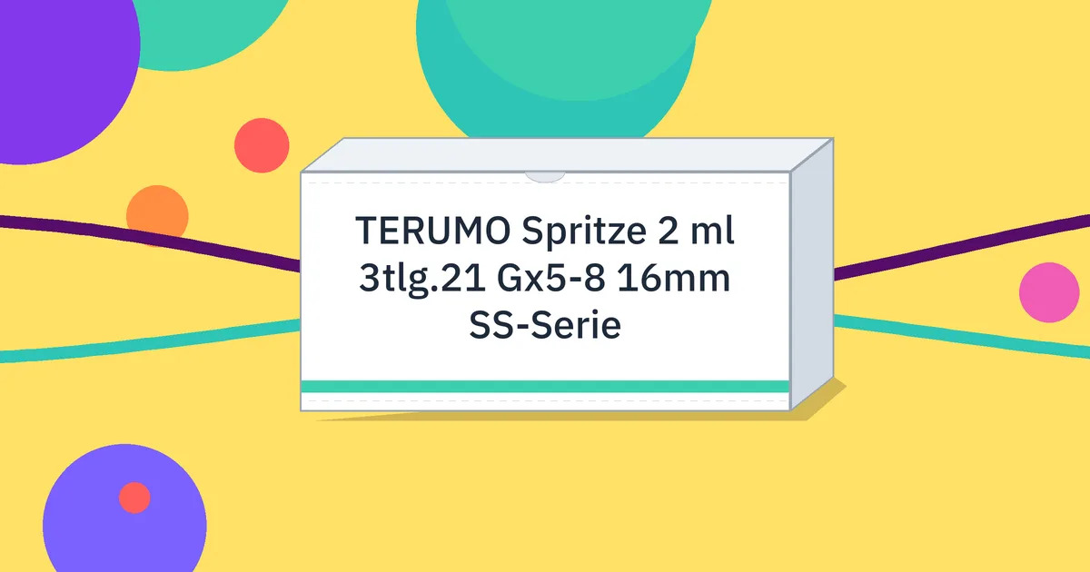 Symbolbild: Packung mit der Aufschrift TERUMO Spritze 2 ml 3tlg.21 Gx5-8 16mm SS-Serie (PZN 18060623) – Verfügbarkeit und Bezug in Apotheken in Frankfurt am Main