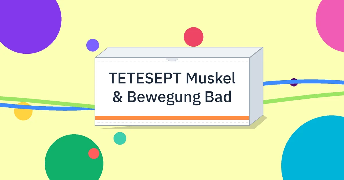 Symbolbild: Packung mit der Aufschrift TETESEPT Muskel & Bewegung Bad (PZN 17885468) – Verfügbarkeit und Bezug in Apotheken in Frankfurt am Main