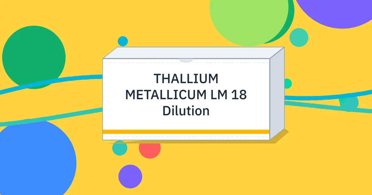 Symbolbild: Packung mit der Aufschrift THALLIUM METALLICUM LM 18 Dilution (PZN 10919282) – Verfügbarkeit und Bezug in Apotheken in Frankfurt am Main