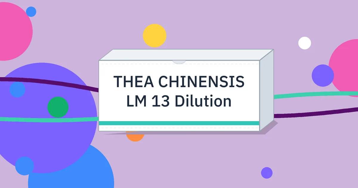 Symbolbild: Packung mit der Aufschrift THEA CHINENSIS LM 13 Dilution (PZN 13219303) – Verfügbarkeit und Bezug in Apotheken in Frankfurt am Main