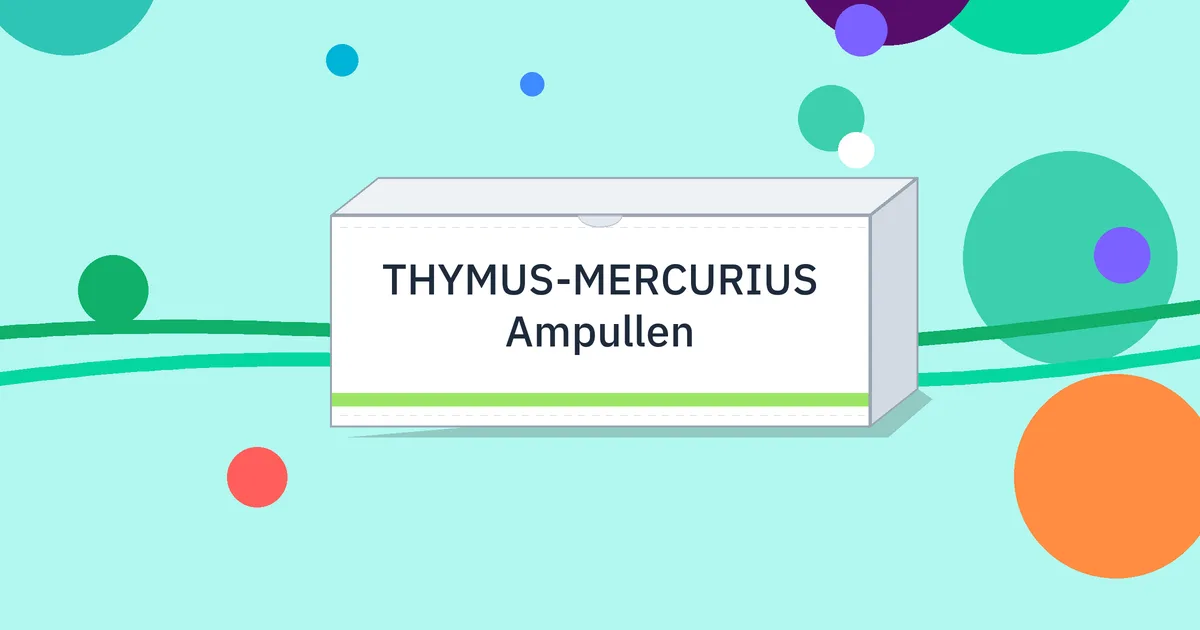 Symbolbild: Packung mit der Aufschrift THYMUS-MERCURIUS Ampullen (PZN 01752280) – Verfügbarkeit und Bezug in Apotheken in Frankfurt am Main