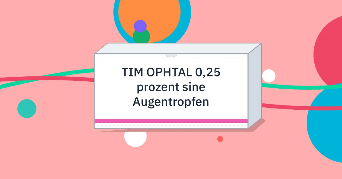 Symbolbild: Packung mit der Aufschrift TIM OPHTAL 0,25 prozent sine Augentropfen (PZN 00715561) – Verfügbarkeit und Bezug in Apotheken in Frankfurt am Main
