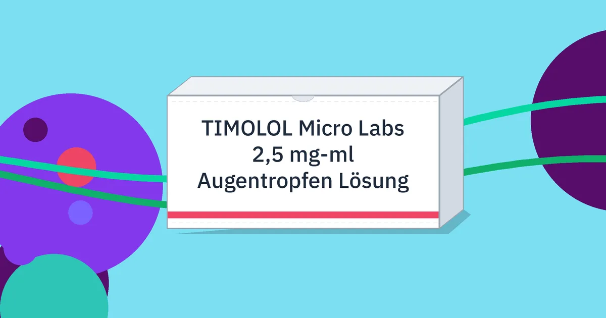 Symbolbild: Packung mit der Aufschrift TIMOLOL Micro Labs 2,5 mg-ml Augentropfen Lösung (PZN 15228364) – Verfügbarkeit und Bezug in Apotheken in Frankfurt am Main