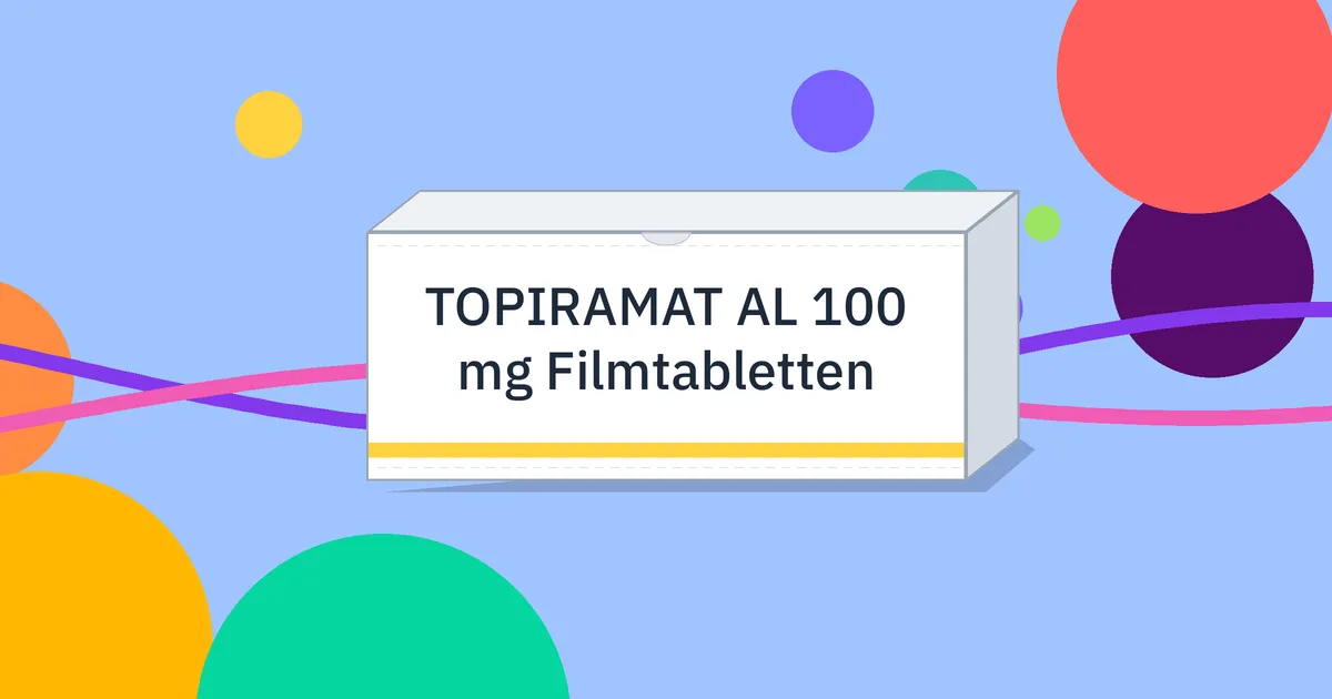 Symbolbild: Packung mit der Aufschrift TOPIRAMAT AL 100 mg Filmtabletten (PZN 00134048) – Verfügbarkeit und Bezug in Apotheken in Frankfurt am Main