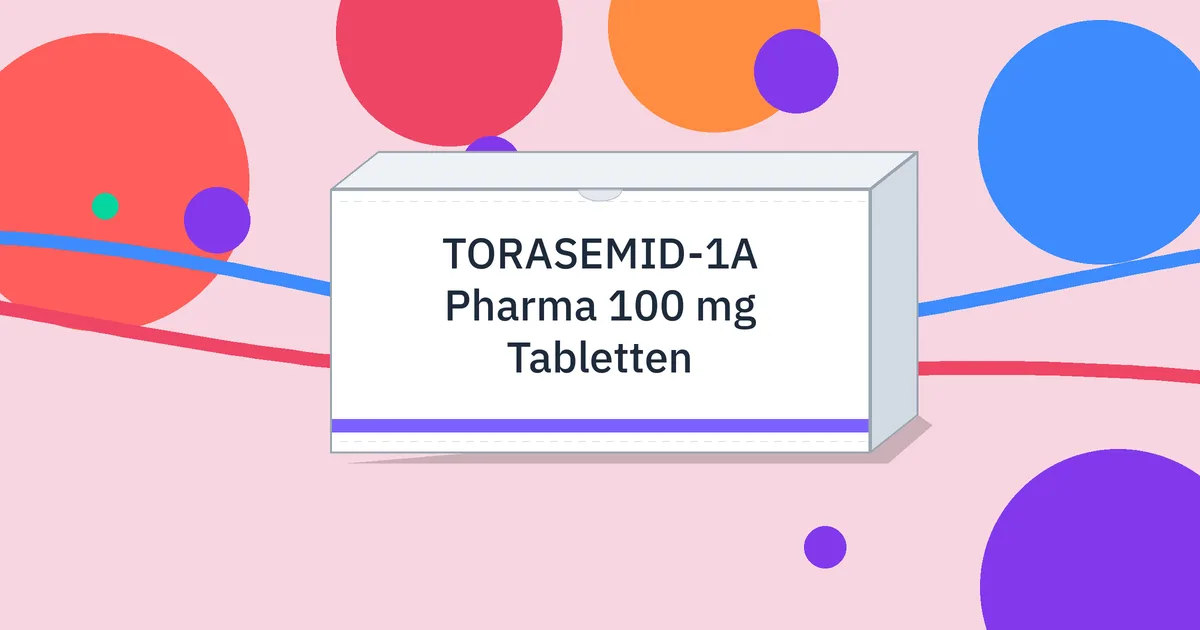Symbolbild: Packung mit der Aufschrift TORASEMID-1A Pharma 100 mg Tabletten (PZN 05008176) – Verfügbarkeit und Bezug in Apotheken in Frankfurt am Main