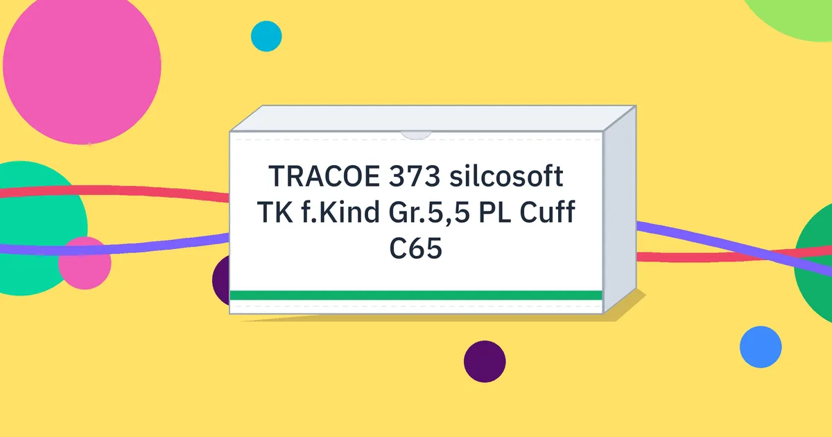 Symbolbild: Packung mit der Aufschrift TRACOE 373 silcosoft TK f.Kind Gr.5,5 PL Cuff C65 (PZN 14317611) – Verfügbarkeit und Bezug in Apotheken in Frankfurt am Main