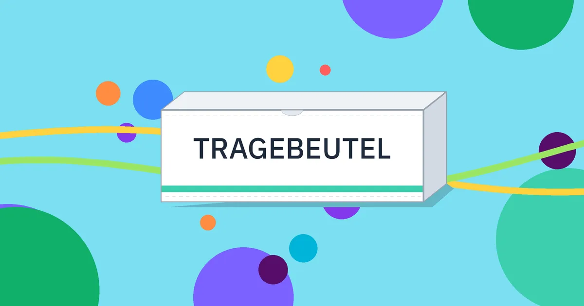 Symbolbild: Packung mit der Aufschrift TRAGEBEUTEL (PZN 08411263) – Verfügbarkeit und Bezug in Apotheken in Frankfurt am Main