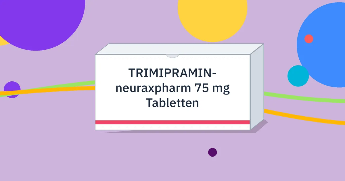 Symbolbild: Packung mit der Aufschrift TRIMIPRAMIN-neuraxpharm 75 mg Tabletten (PZN 03671723) – Verfügbarkeit und Bezug in Apotheken in Frankfurt am Main