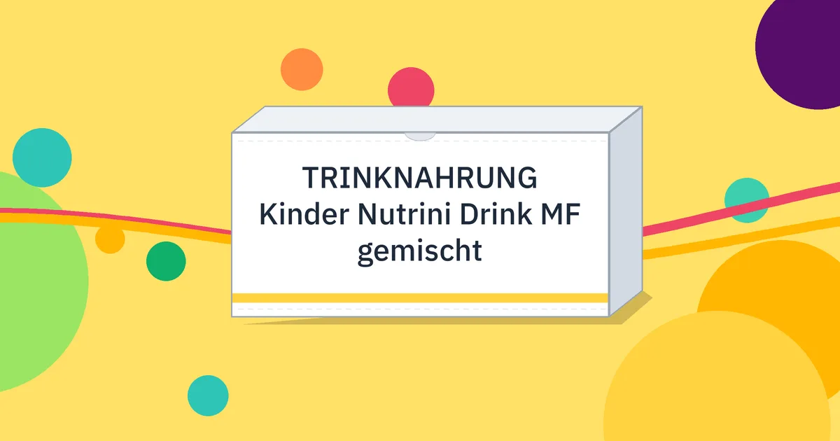 Symbolbild: Packung mit der Aufschrift TRINKNAHRUNG Kinder Nutrini Drink MF gemischt (PZN 13228868) – Verfügbarkeit und Bezug in Apotheken in Frankfurt am Main