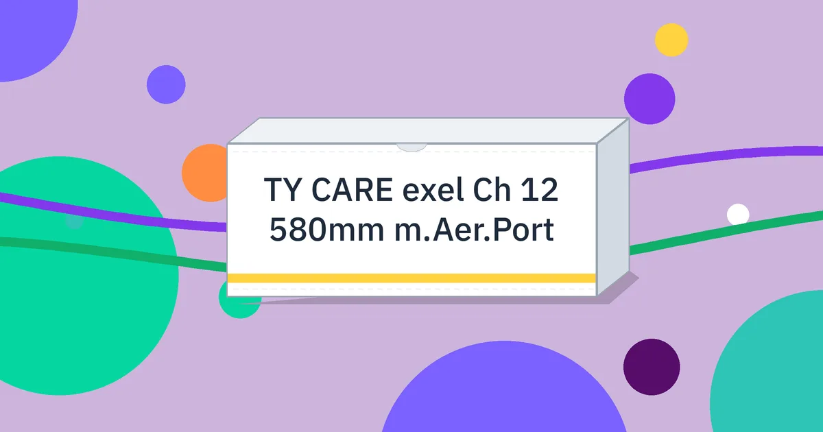 Symbolbild: Packung mit der Aufschrift TY CARE exel Ch 12 580mm m.Aer.Port (PZN 00814346) – Verfügbarkeit und Bezug in Apotheken in Frankfurt am Main