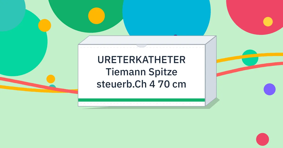 Symbolbild: Packung mit der Aufschrift URETERKATHETER Tiemann Spitze steuerb.Ch 4 70 cm (PZN 00446339) – Verfügbarkeit und Bezug in Apotheken in Frankfurt am Main
