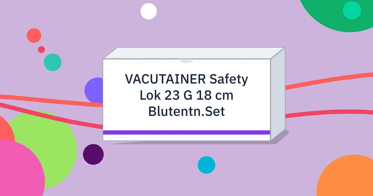 Symbolbild: Packung mit der Aufschrift VACUTAINER Safety Lok 23 G 18 cm Blutentn.Set (PZN 06411750) – Verfügbarkeit und Bezug in Apotheken in Frankfurt am Main