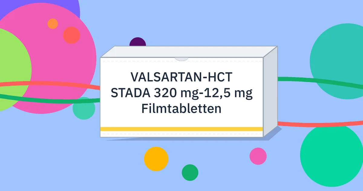 Symbolbild: Packung mit der Aufschrift VALSARTAN-HCT STADA 320 mg-12,5 mg Filmtabletten (PZN 07778501) – Verfügbarkeit und Bezug in Apotheken in Frankfurt am Main