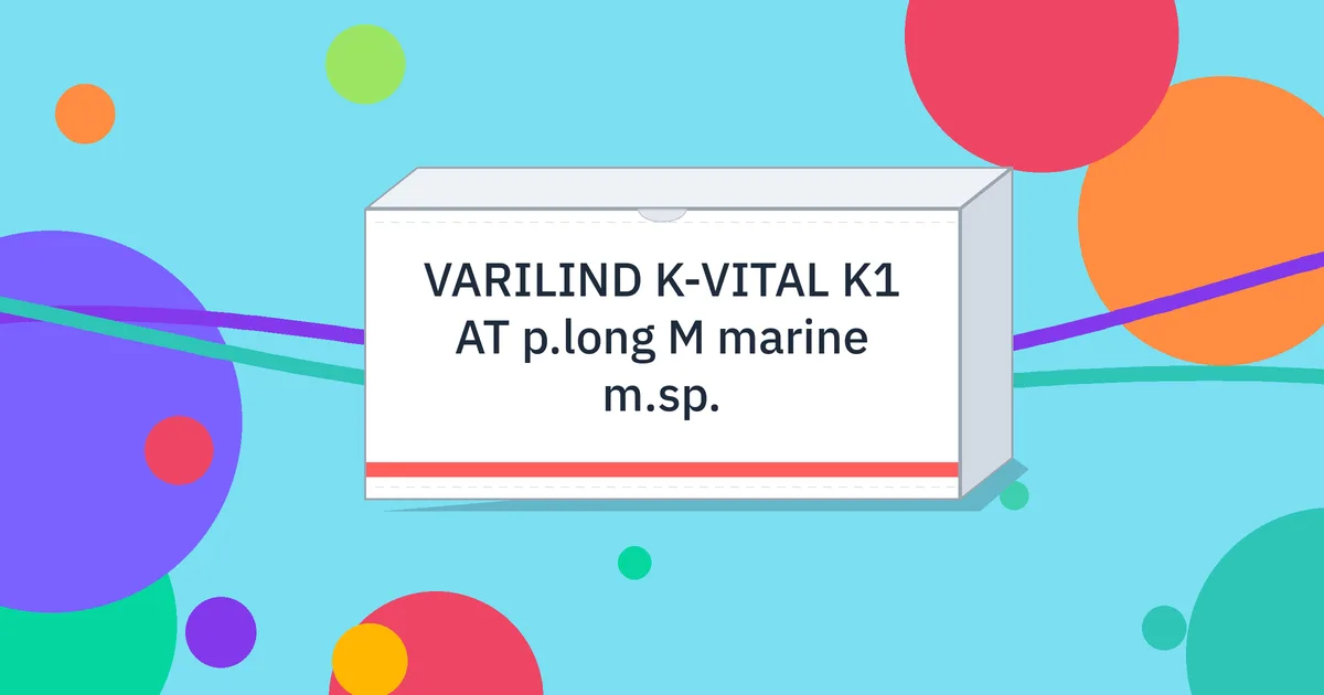 Symbolbild: Packung mit der Aufschrift VARILIND K-VITAL K1 AT p.long M marine m.sp. (PZN 20560095) – Verfügbarkeit und Bezug in Apotheken in Frankfurt am Main