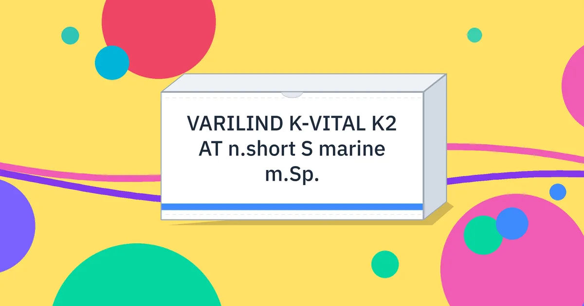 Symbolbild: Packung mit der Aufschrift VARILIND K-VITAL K2 AT n.short S marine m.Sp. (PZN 20561485) – Verfügbarkeit und Bezug in Apotheken in Frankfurt am Main