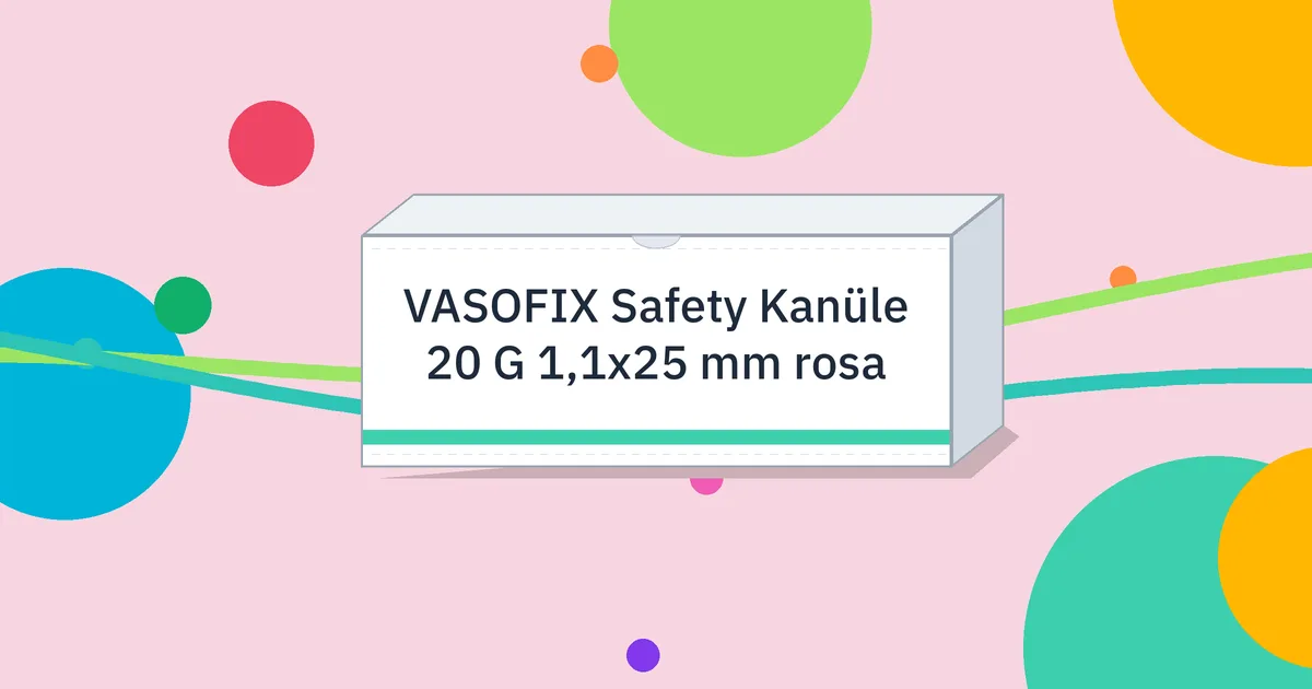 Symbolbild: Packung mit der Aufschrift VASOFIX Safety Kanüle 20 G 1,1x25 mm rosa (PZN 05132485) – Verfügbarkeit und Bezug in Apotheken in Frankfurt am Main